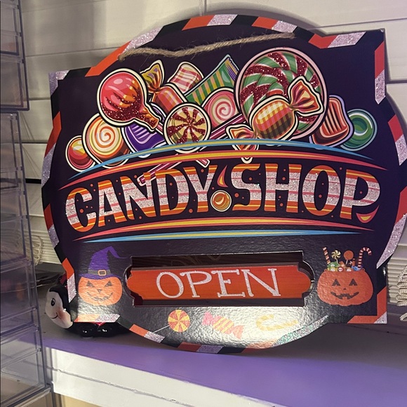 Holiday | Nwt Hanging Candy Shop Halloween Party Sign | Poshmark
